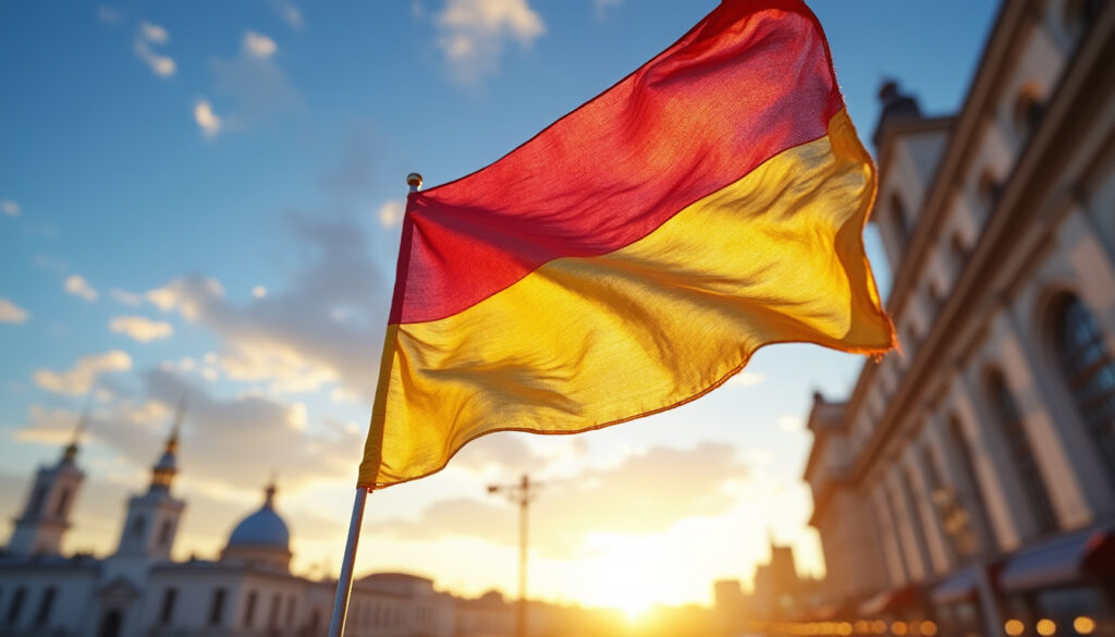 Comprendre la conception et la symbolique du drapeau rouge, jaune et violet